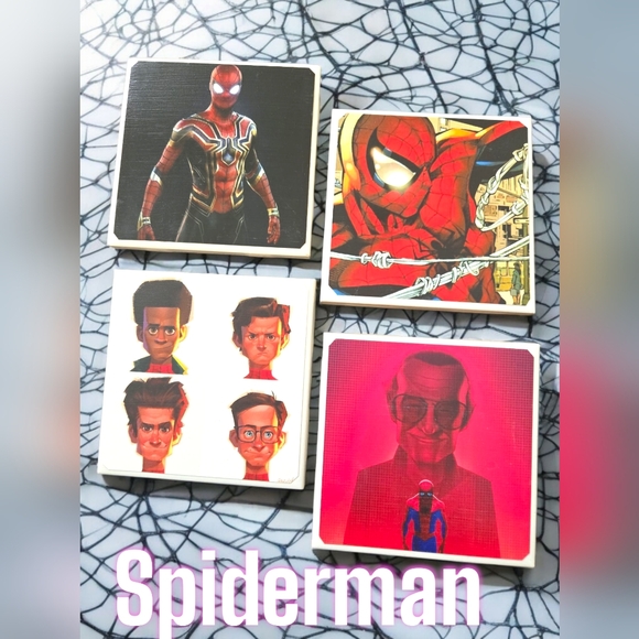 Spiderman | Dining | Spiderman Set Of 4 Never Used Tile Coasters Rare ...